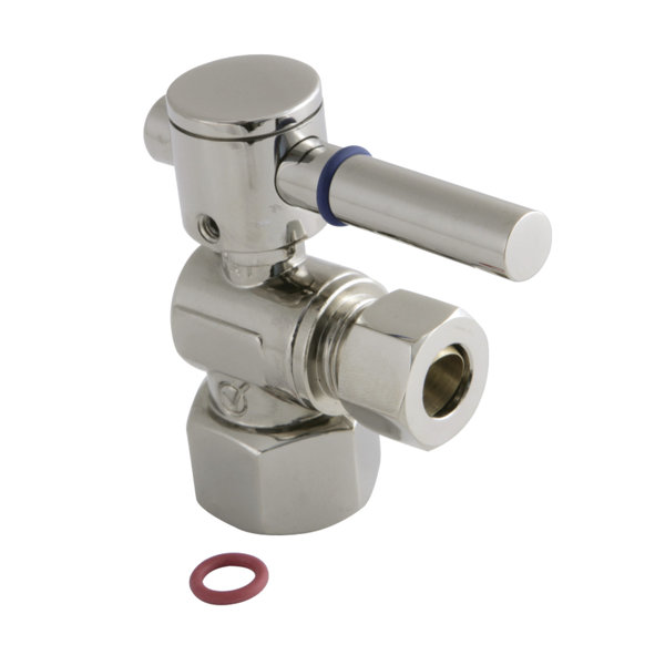 Kingston Brass Concord 1/2-Inch FIP x 3/8-Inch OD Comp Quarter-Turn Angle Stop Valve | Wayfair